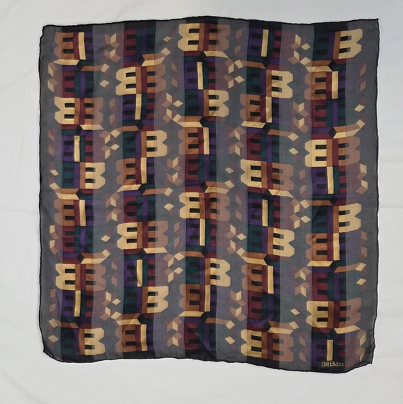 bill blass | Accessories | Vintage Bill Blass Initial Logo Sheer Silk ...